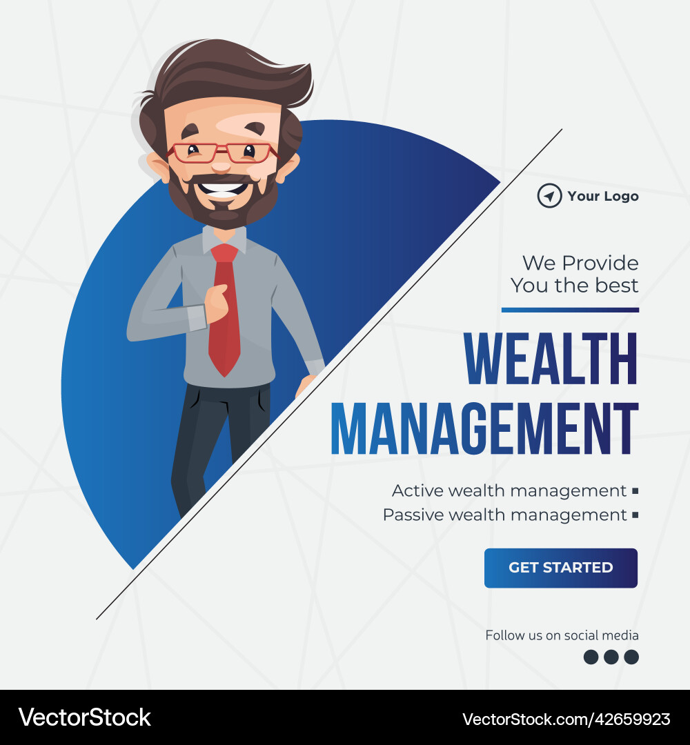 Wealth management banner design template Vector Image