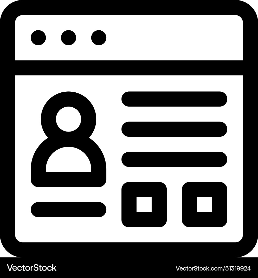 Account icon thin linear style design isolated Vector Image