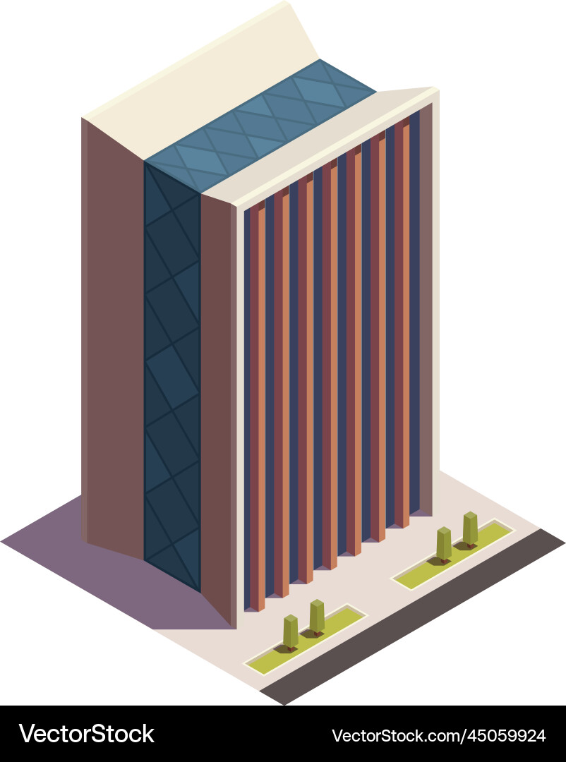 Art skyscraper isometric composition Royalty Free Vector
