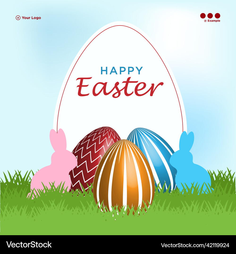 Banner design of happy easter Royalty Free Vector Image