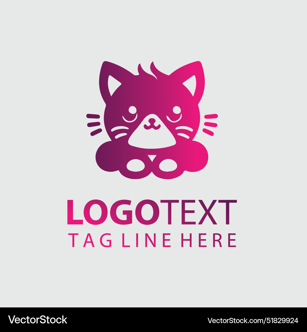 Cute kitty cat logo Royalty Free Vector Image - VectorStock