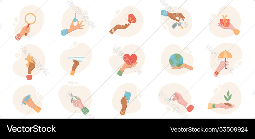 Female hand gesture icon set Royalty Free Vector Image