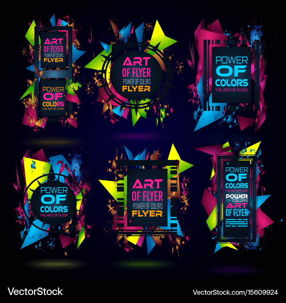 Futuristic frame art design with abstract shapes Vector Image