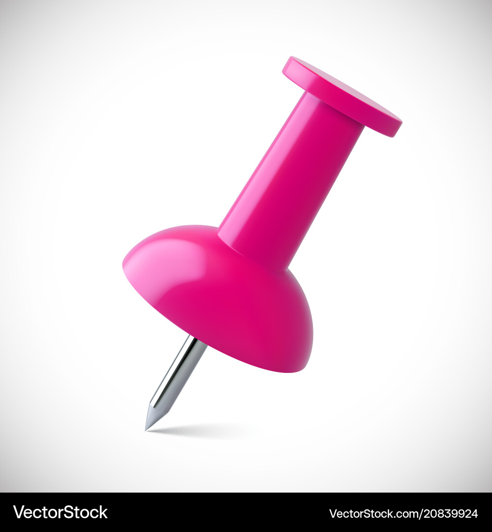 Red push pin isolated Royalty Free Vector Image