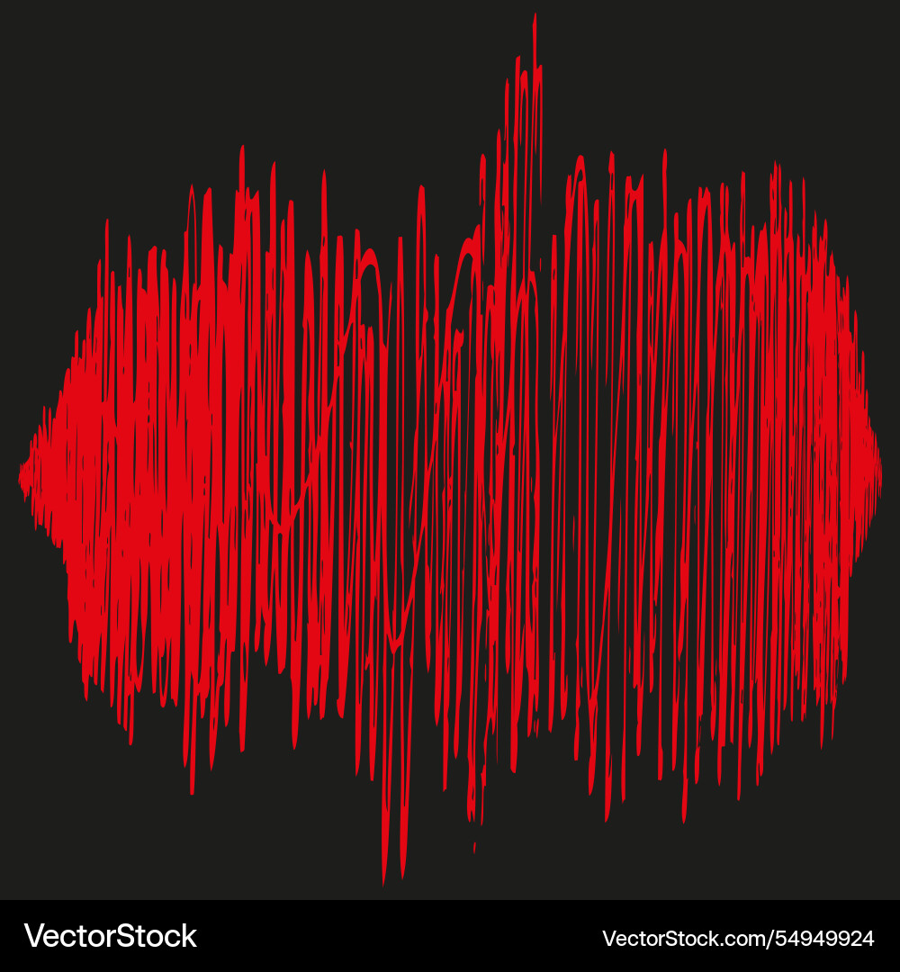 Red waveform design abstract audio signal bold Vector Image