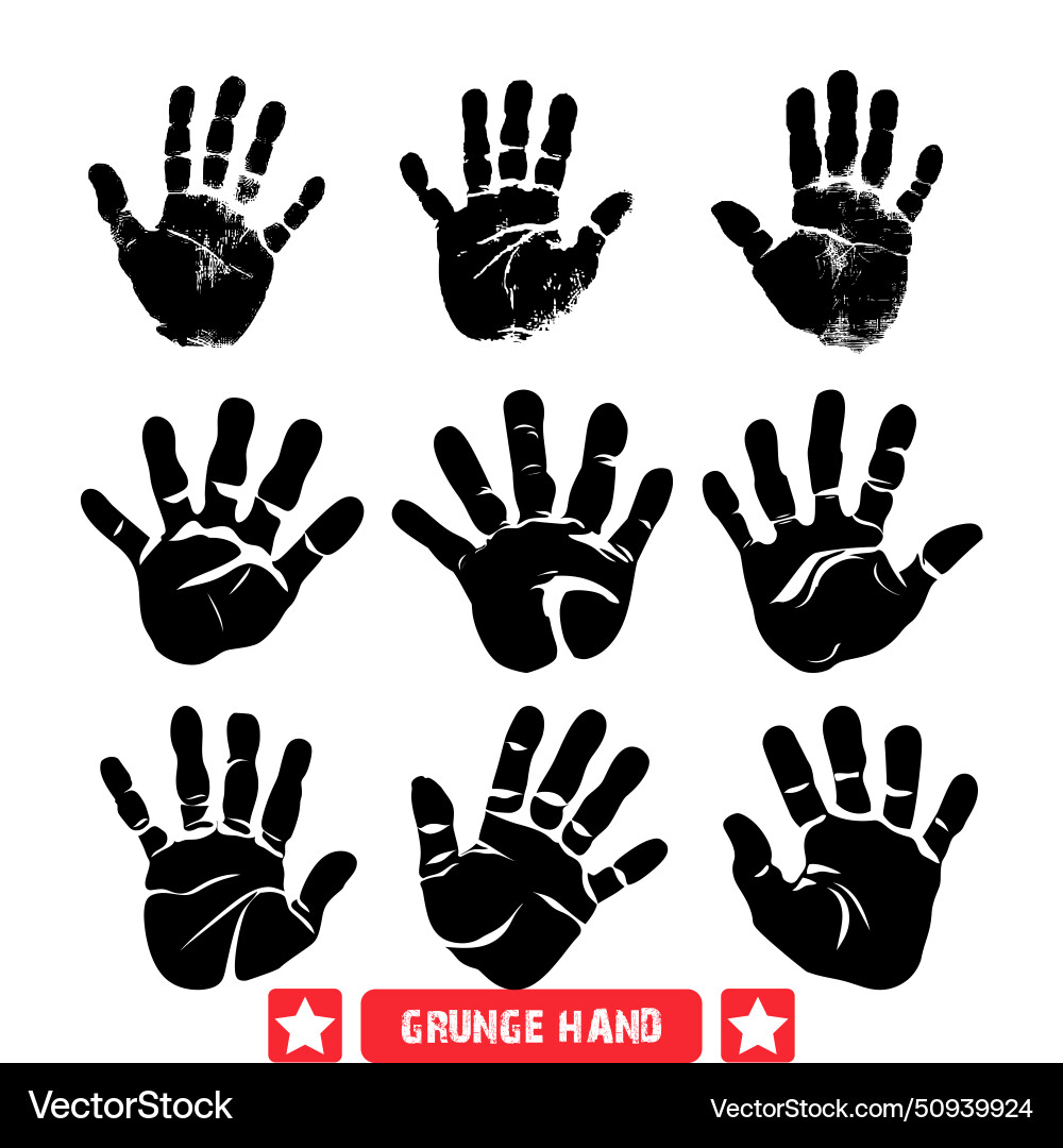 Weathered hand shapes bundle vintage inspired Vector Image