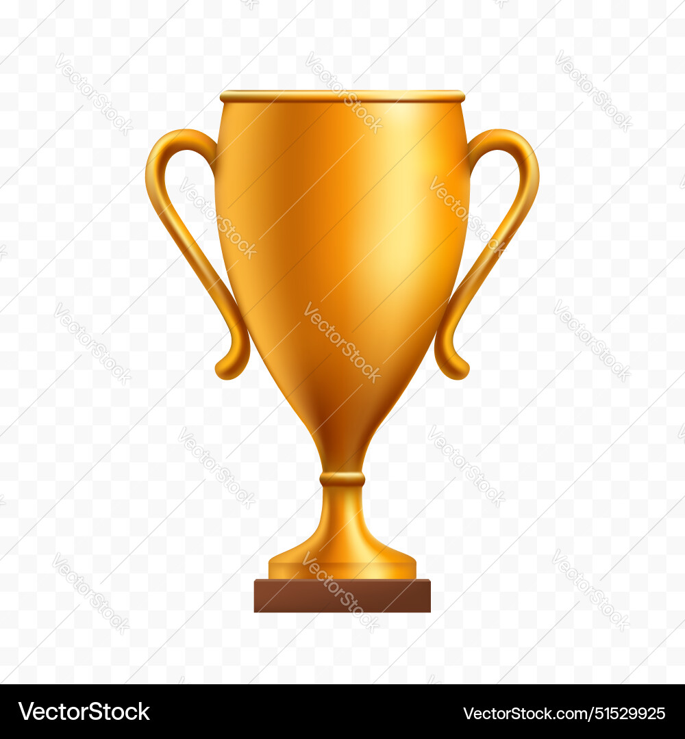 Golden cup isolated on transparent background Vector Image