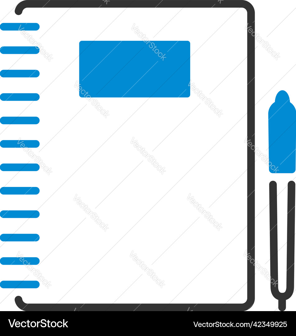 Icon of exercise book Royalty Free Vector Image