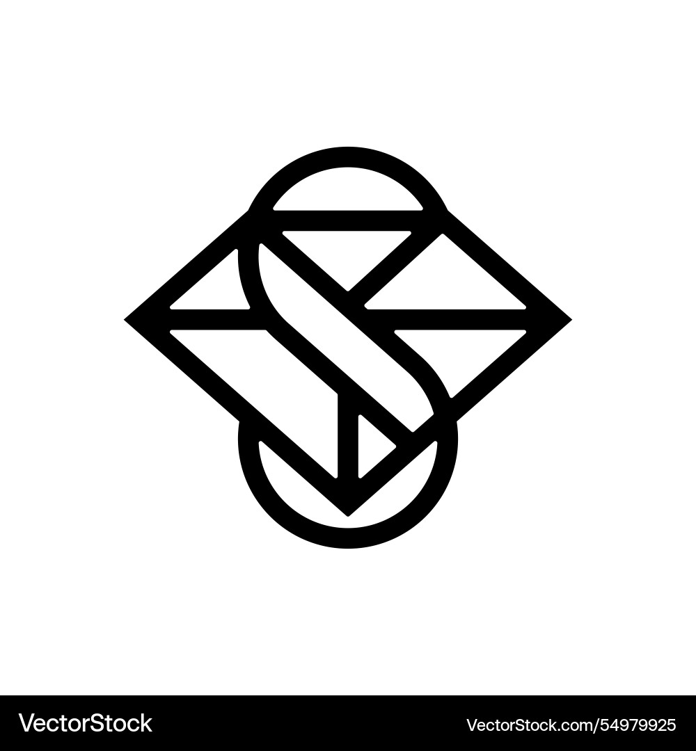 Initial letter s diamond logo Royalty Free Vector Image