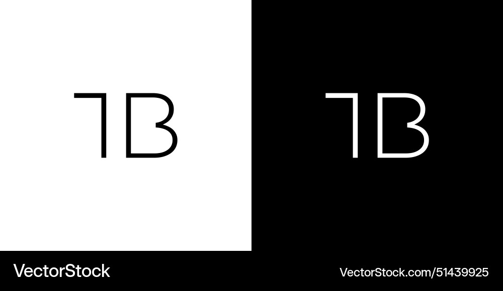 Modern and unique letter tb initials logo design Vector Image