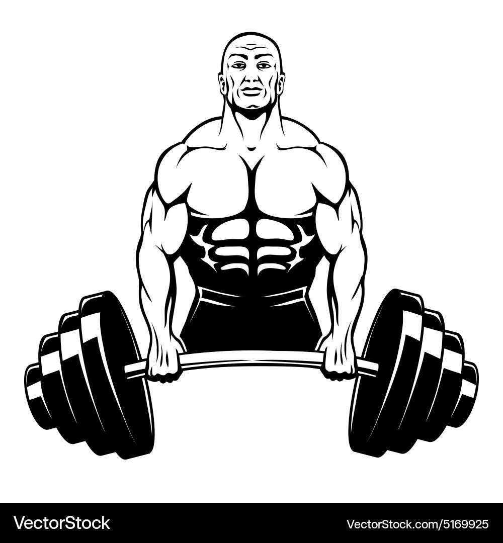 Muscle man bodybuilder Royalty Free Vector Image
