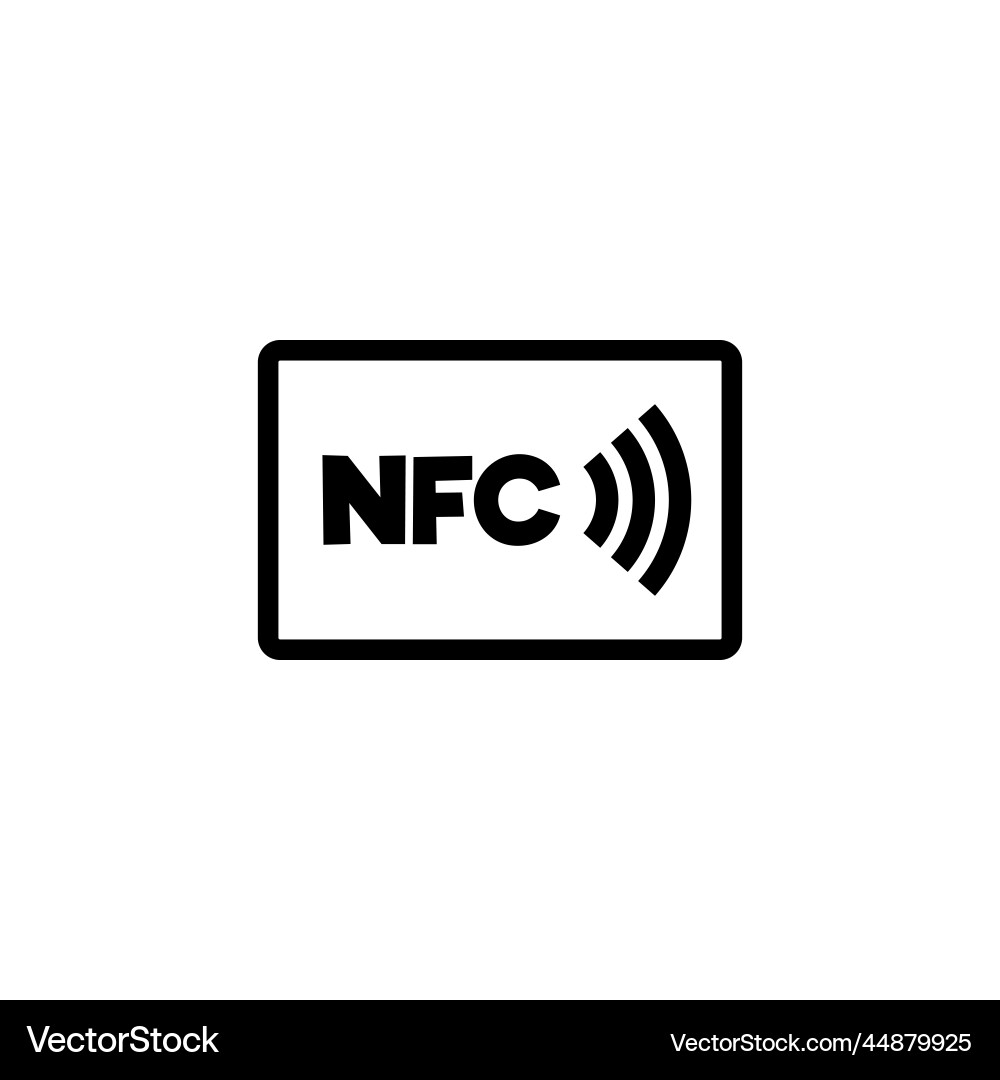 Nfc icon or signboard of wireless payment system Vector Image