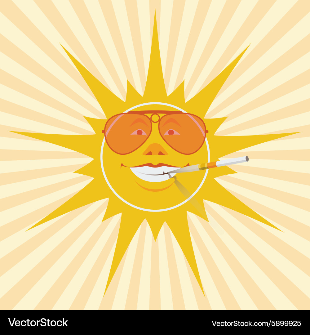 Sun and cigarette Royalty Free Vector Image - VectorStock