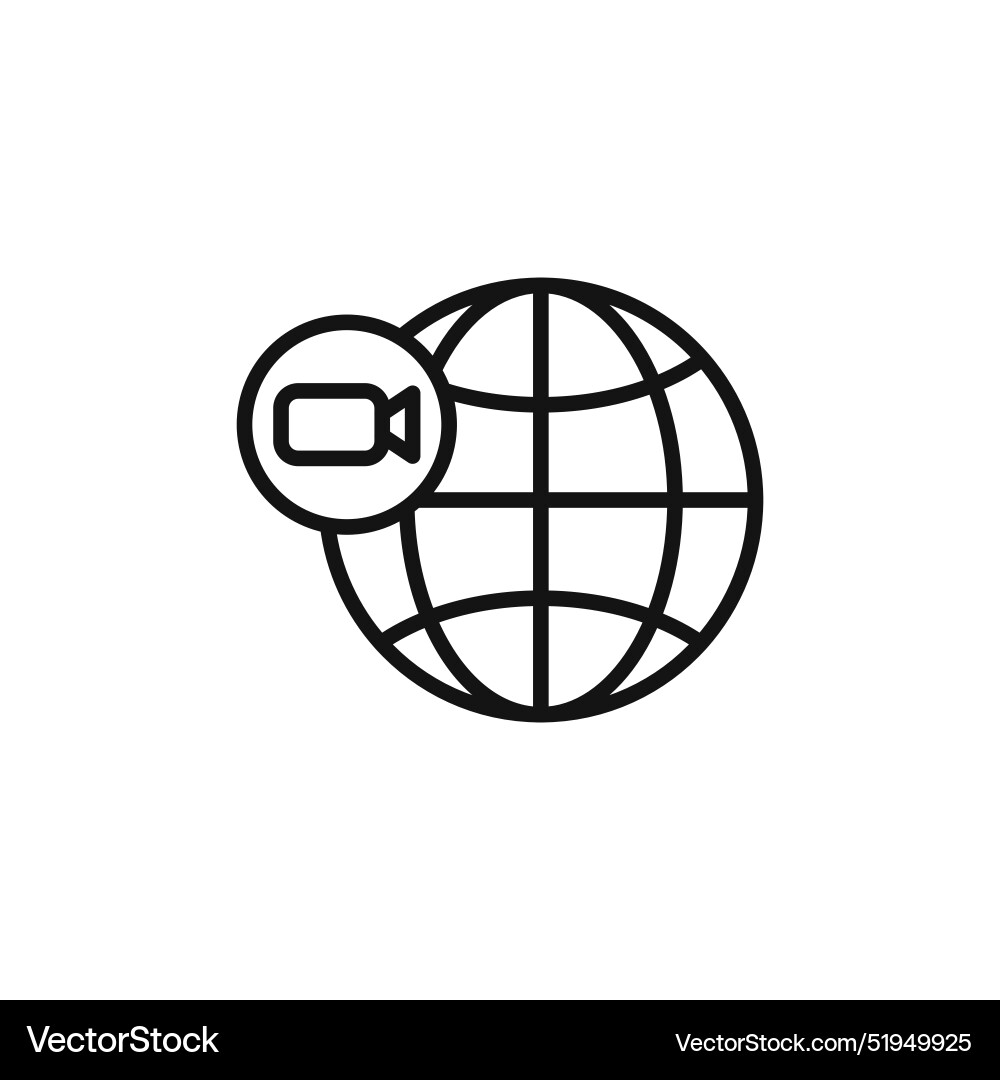 Video chat conference logo sign outline Royalty Free Vector