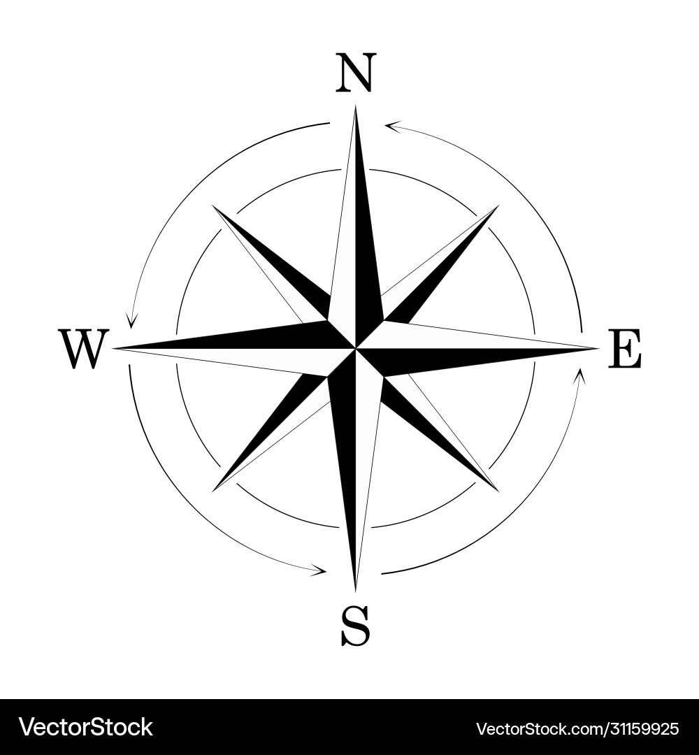 Vintage Compass Rose Icon Royalty Free Vector Image