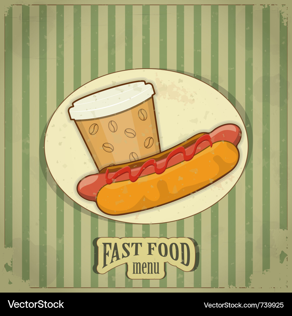 Vintage Fast Food Menu Lizenzfreies Vektorbild