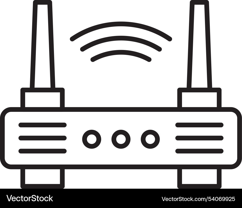 Wifi router line icon design Royalty Free Vector Image Wifi router line icon design Royalty Free Vector Image