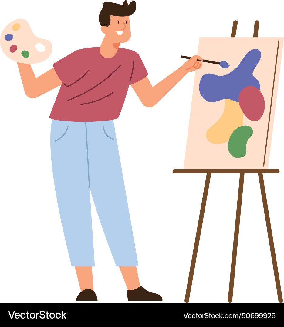 Artist painter man Royalty Free Vector Image - VectorStock