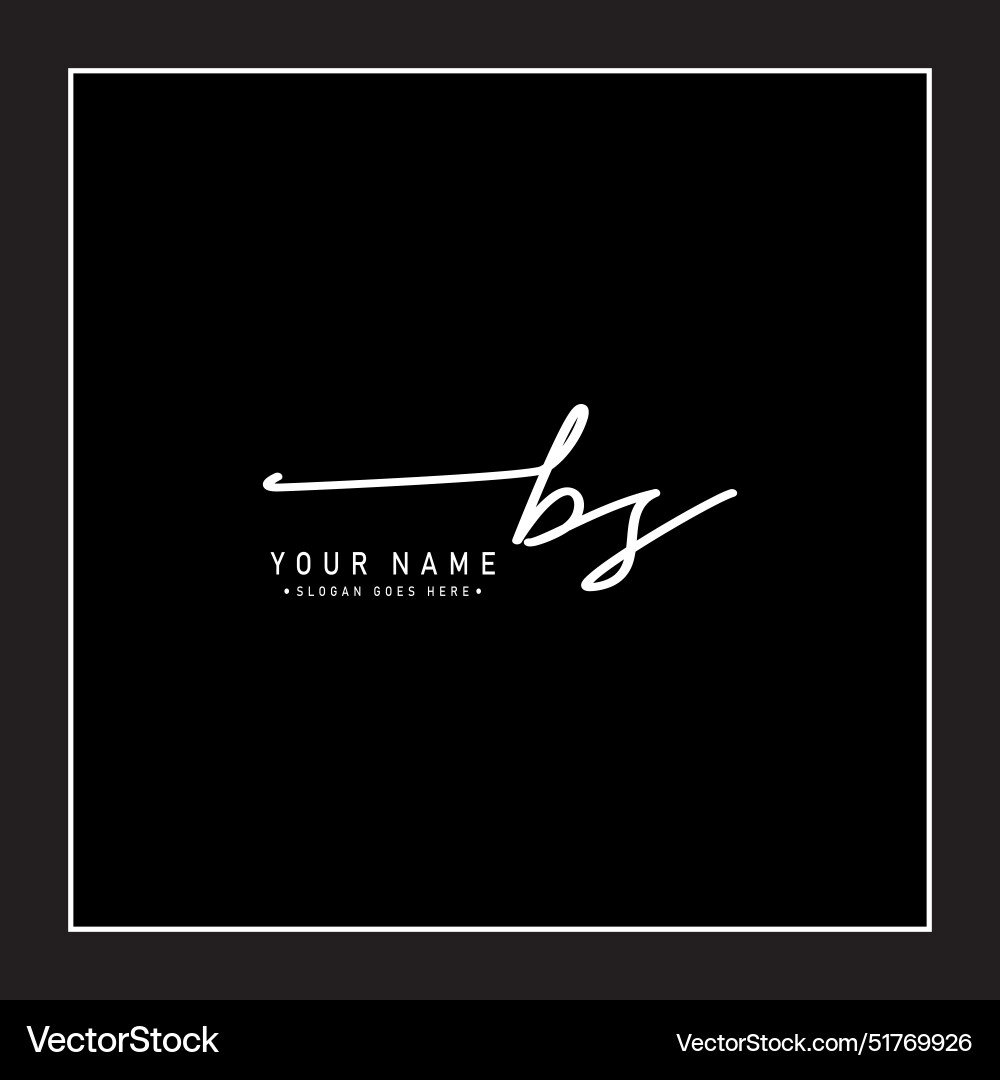 Bs initial logo in signature style Royalty Free Vector Image