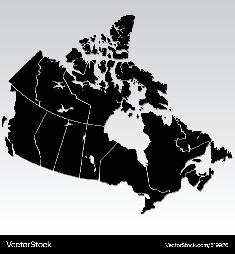 Canada Map Outline Royalty Free Vector Image - VectorStock