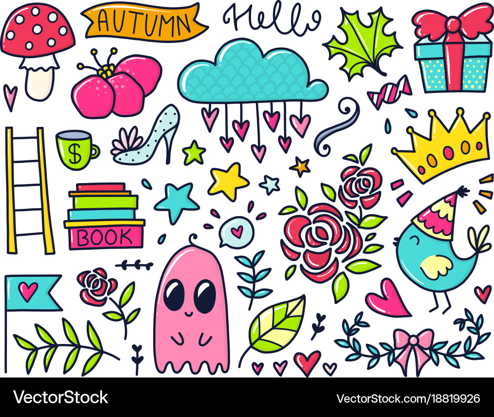 Color doodles Royalty Free Vector Image - VectorStock