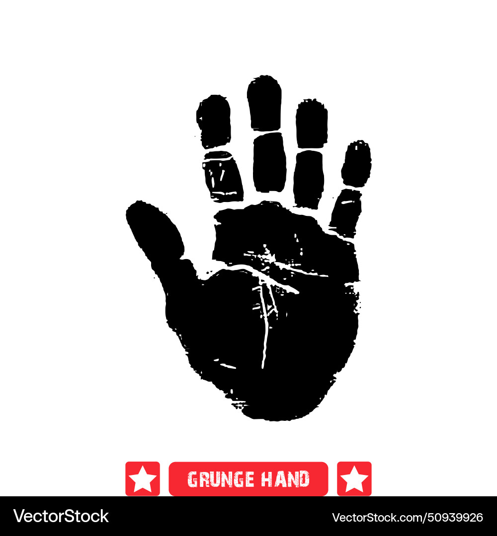 Distressed hand silhouettes collection vintage Vector Image