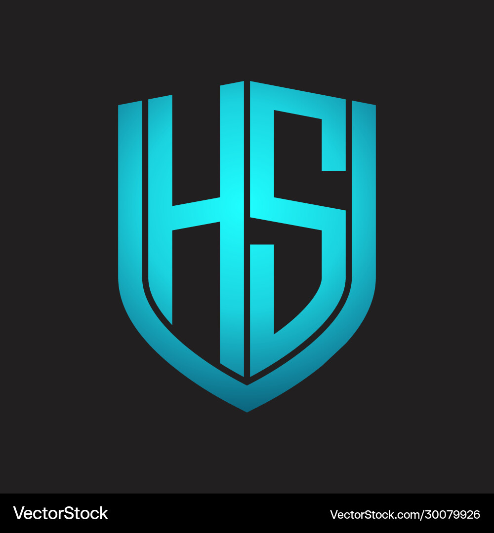 Logo Monogram with Emblem Shield Shape Design Hs Vector Images (98)