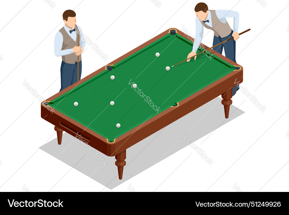 Isometric billiard table isolated on white Vector Image