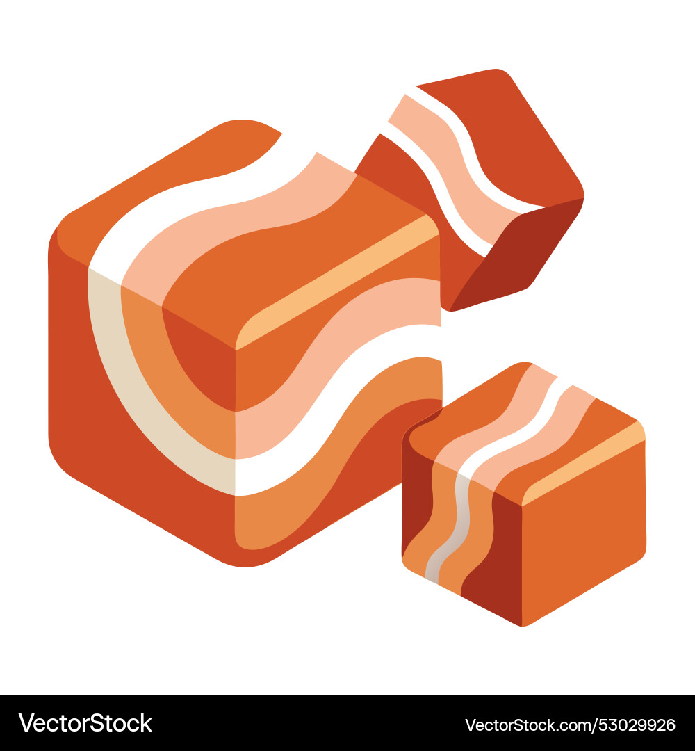 Italian pancetta bacon cubes Royalty Free Vector Image