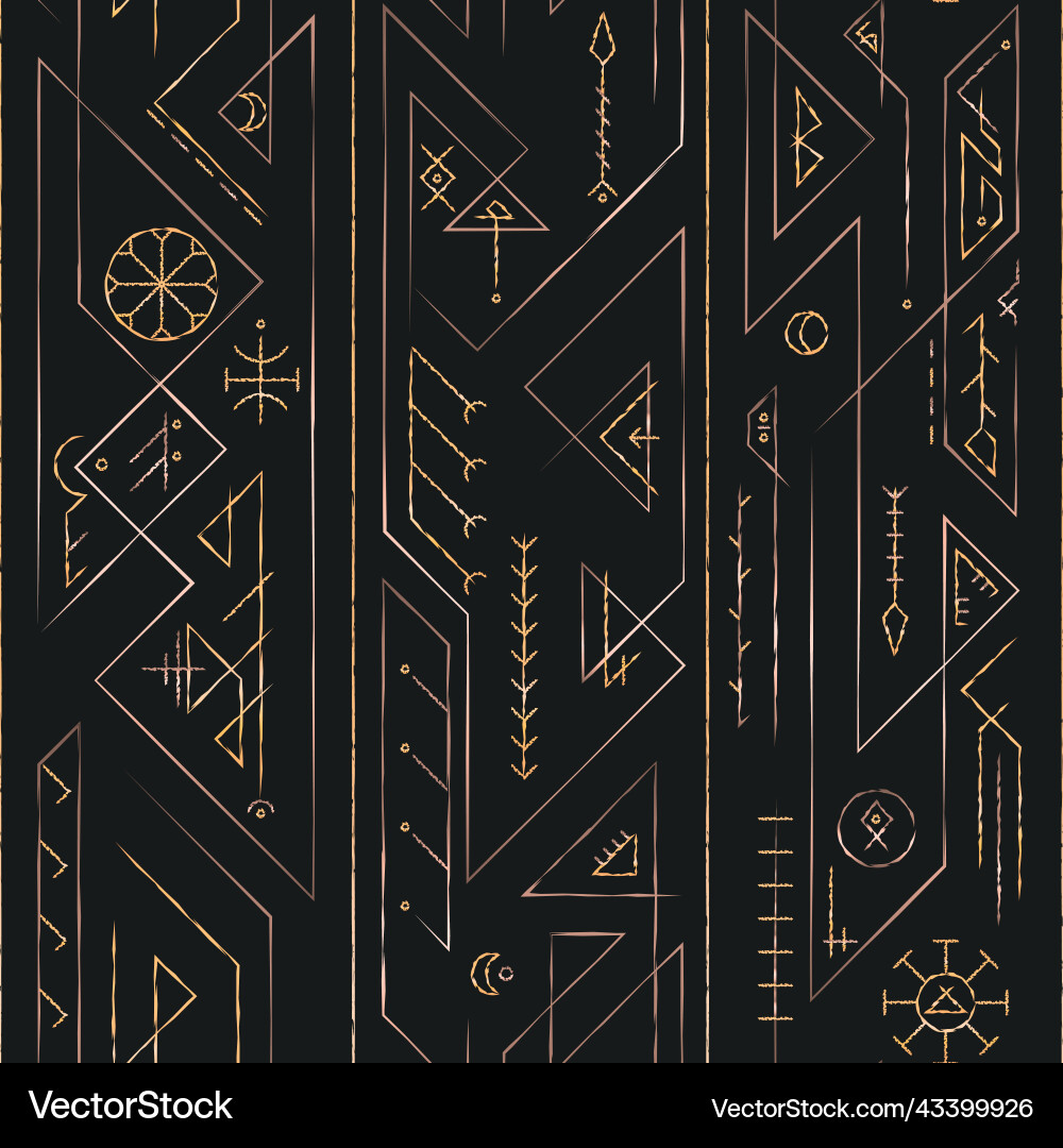 Metal tribal seamless pattern Royalty Free Vector Image