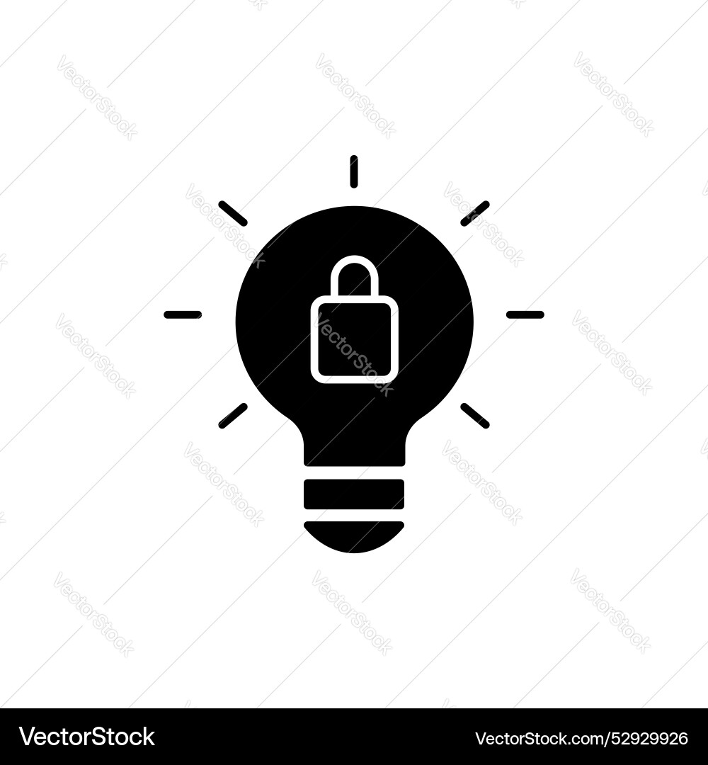 Patent and intellectual property icon set lock Vector Image