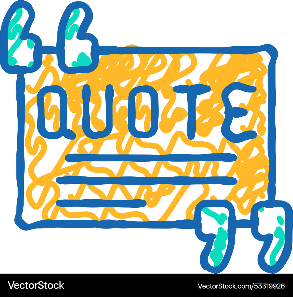 Quote testimonial icon doodle Royalty Free Vector Image