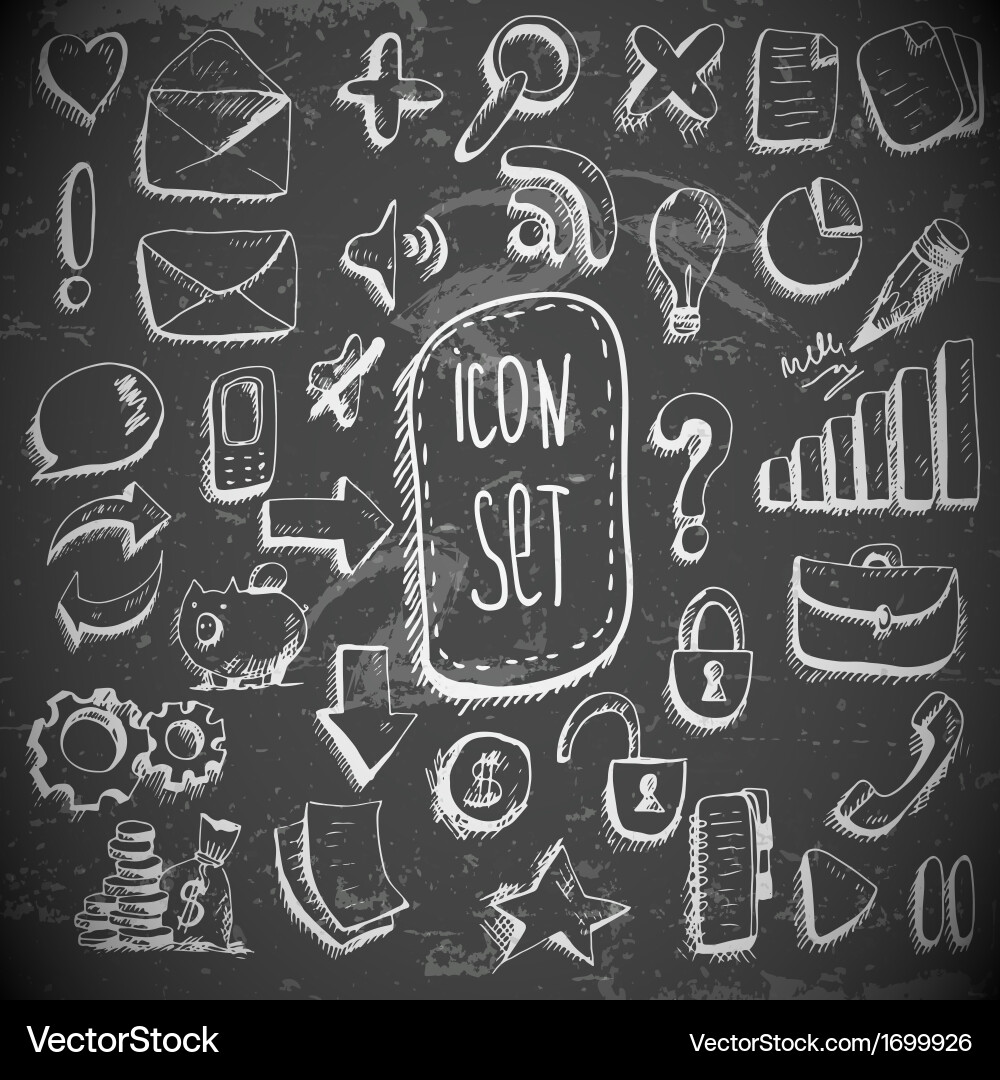 Vintage Internet Doodle Icons Royalty Free Vector Image