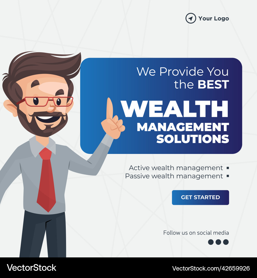 Wealth management solution banner design Vector Image