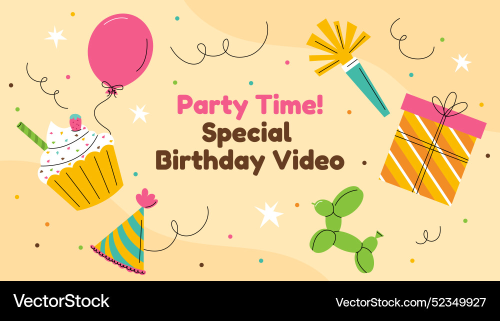 Birthday template design Royalty Free Vector Image
