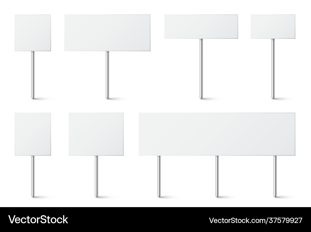 Blank board with place for text protest signs set Vector Image