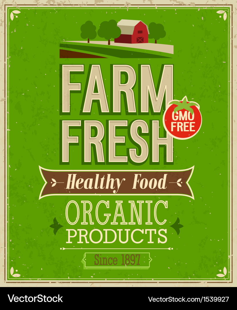 Farm fresh color Royalty Free Vector Image - VectorStock