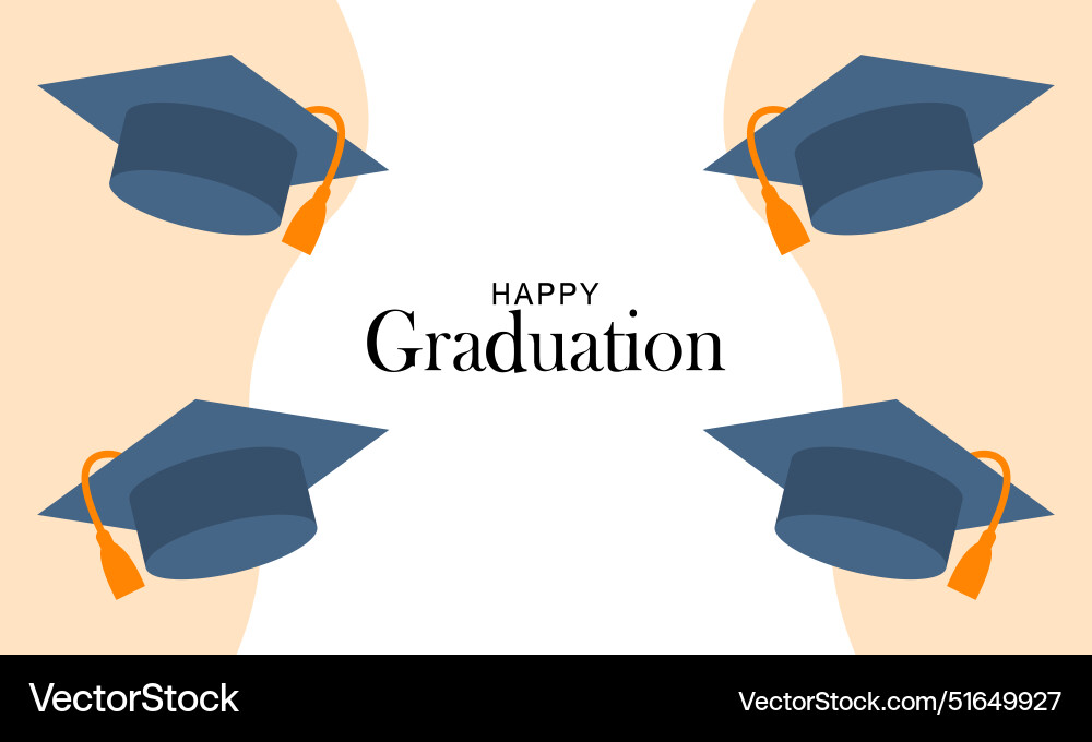 Graduation banner with cartoon Royalty Free Vector Image