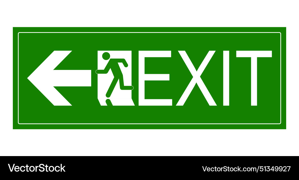 Green emergency fire exit sign Royalty Free Vector Image