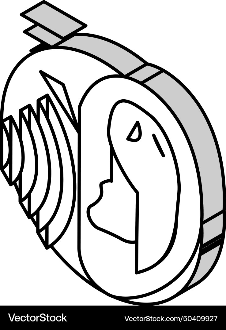 Hearing test audiologist doctor isometric icon Vector Image
