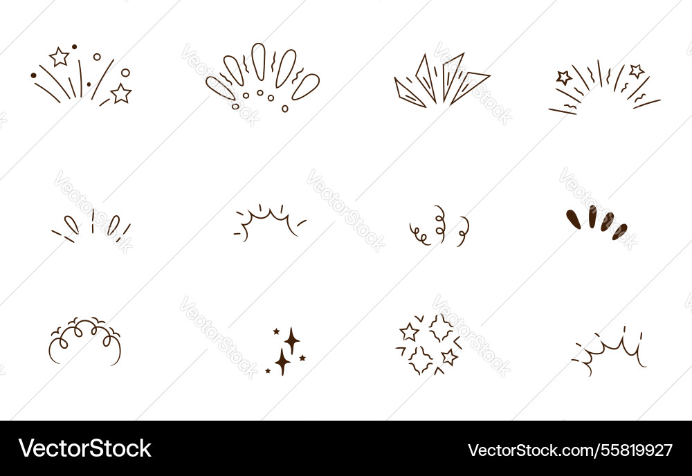 Line confetti exclamation icon elements Royalty Free Vector