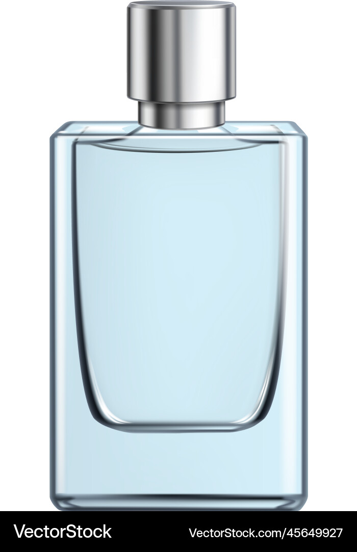 Perfume blue jar composition Royalty Free Vector Image