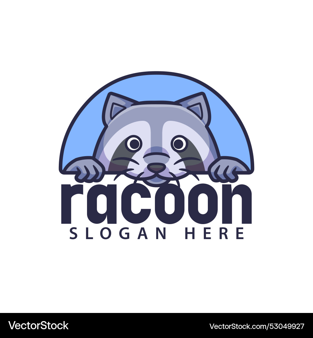 Racoon logo mascot cartoon design – Royalty-Free Vector | VectorStock