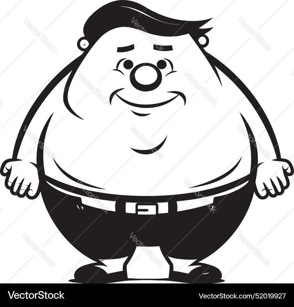 Rotund ruler iconic fat man emblem chubby Vector Image