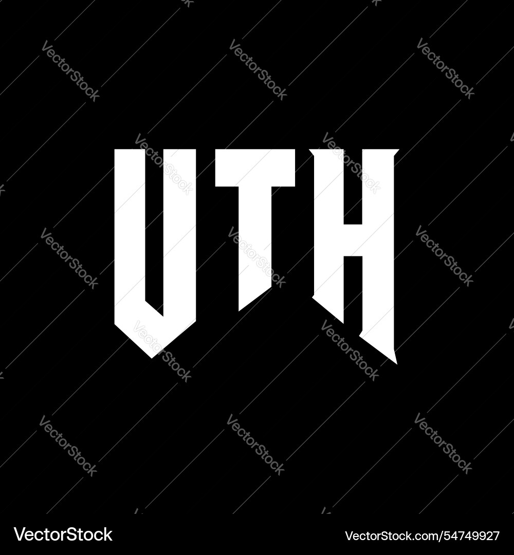 Uth letter logo design for technology company Vector Image