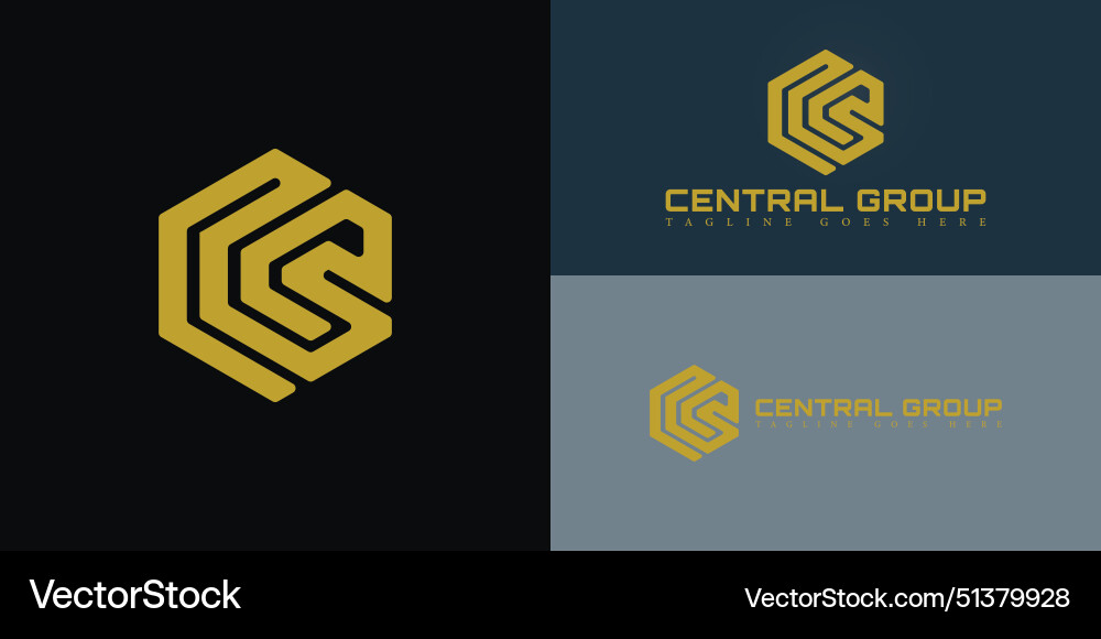 Abstract initial hexagon letter cg or gc logo Vector Image