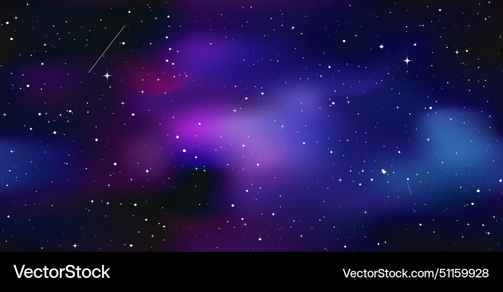 Blue cosmic seamless pattern Royalty Free Vector Image