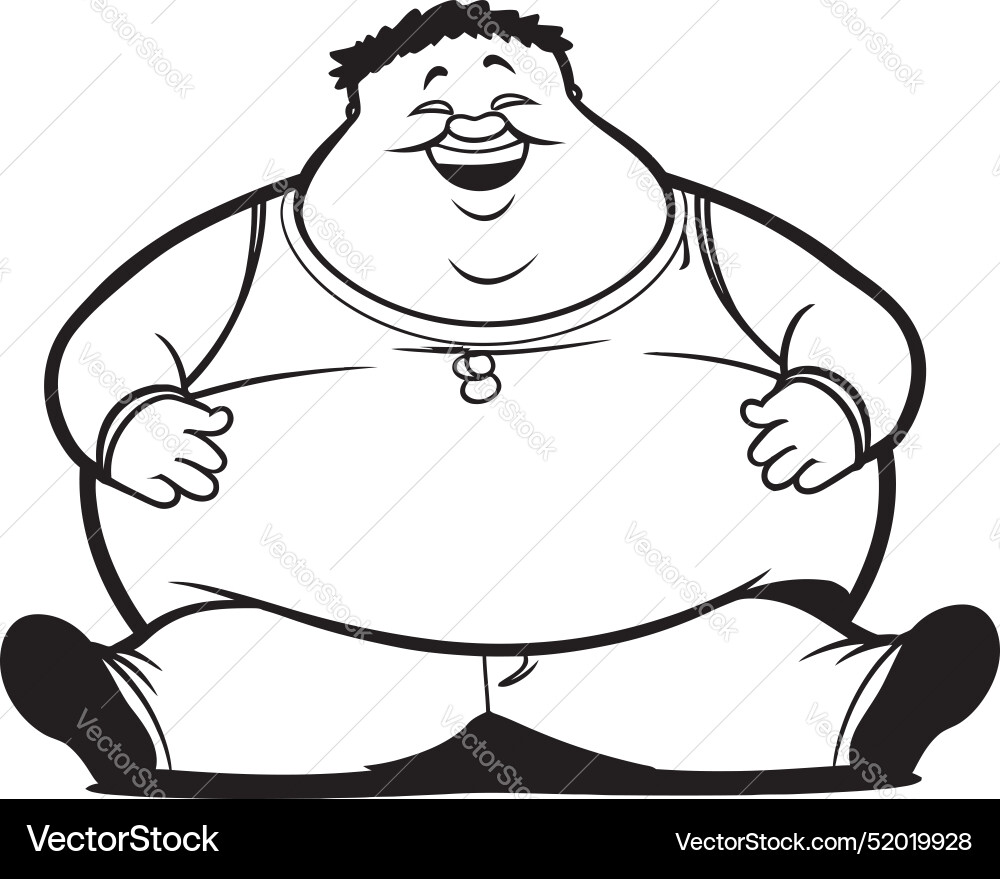 Chubby character graphic icon portly presence Vector Image