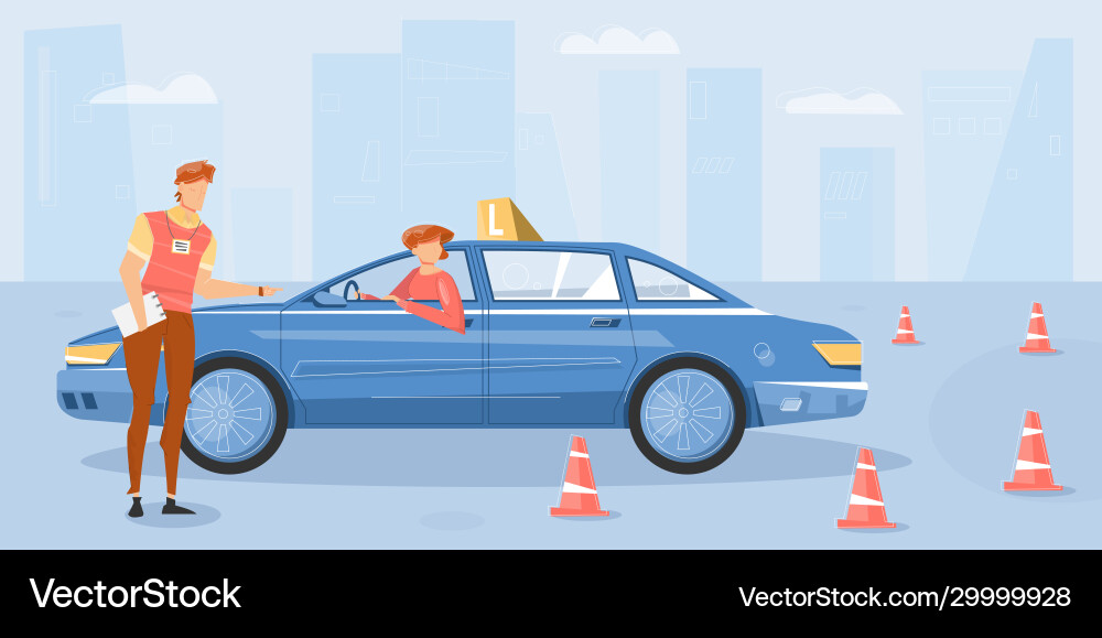 Driving school background Royalty Free Vector Image