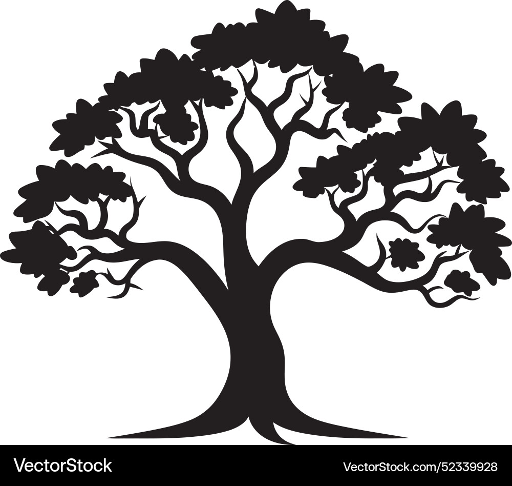 Ethereal elegance intricate trees in black Vector Image